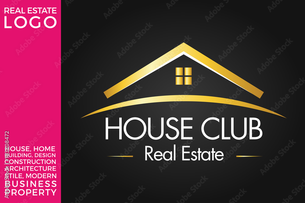 House Club Real Estate Logo Stock Vector | Adobe Stock