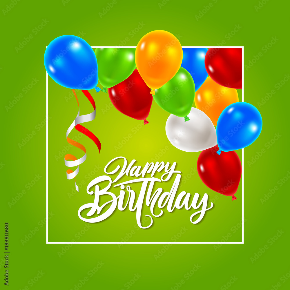 Happy Birthday Greeting Card Stock Vector | Adobe Stock