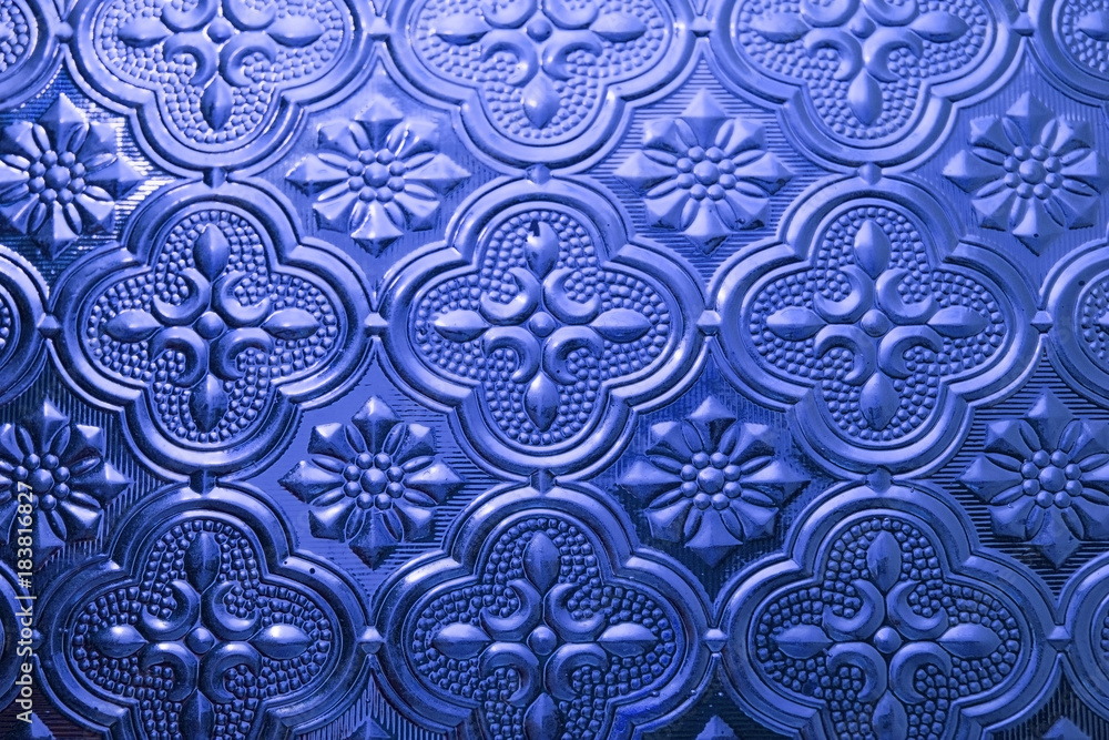 Colorful blue seamless texture. Vintage Glass background. Interior wall ...
