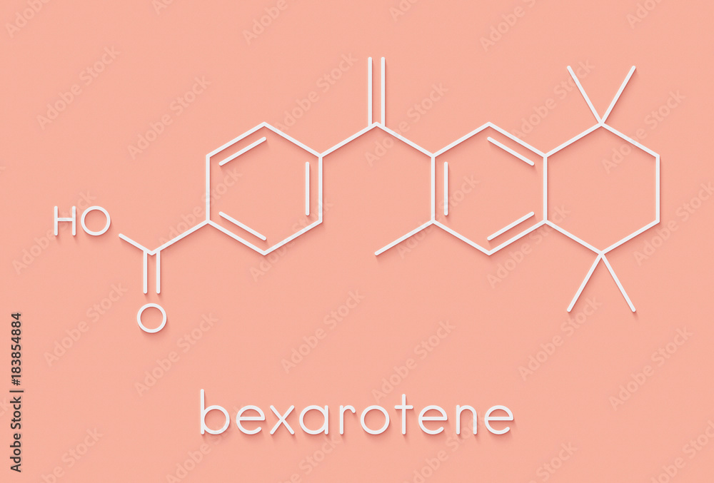 Bexarotene cancer drug molecule. Skeletal formula. Stock Illustration ...