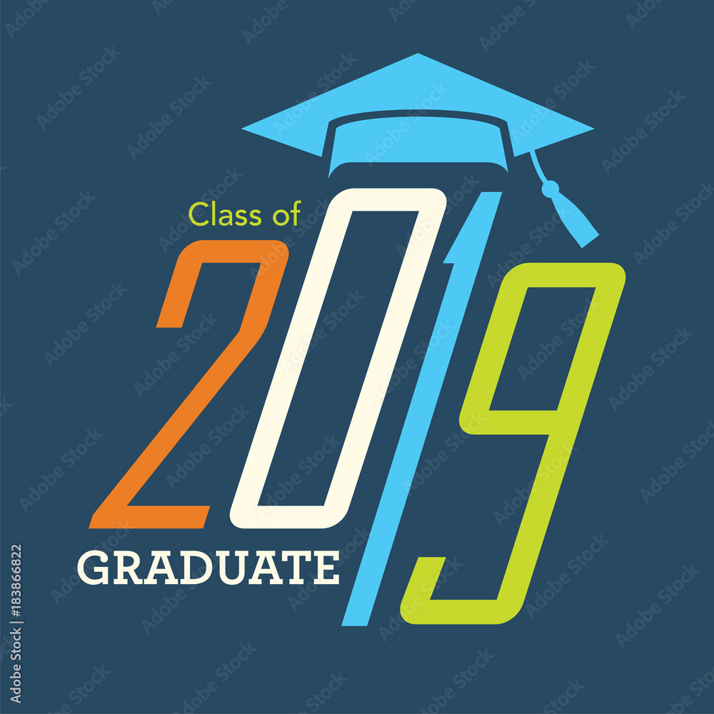Class of 2019 Congratulations Graduate Typography Stock Vector | Adobe ...