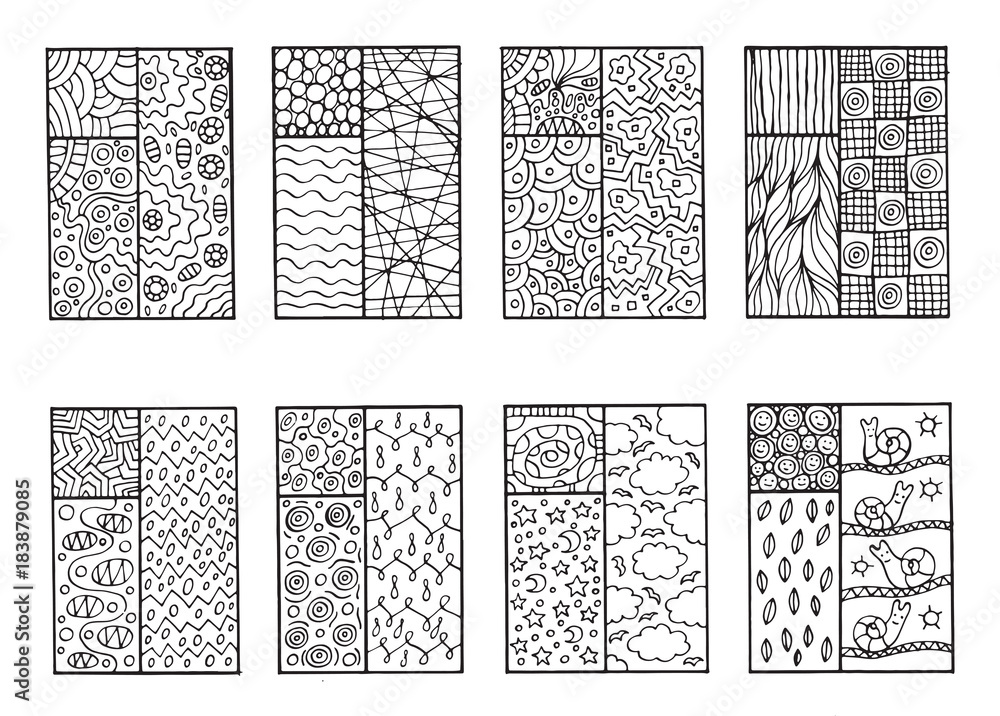 Doodle windows - coloring page for adults. Vector illustration Stock ...