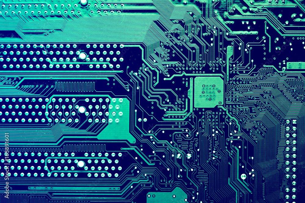 Circuit board. Electronic computer hardware technology. Motherboard ...