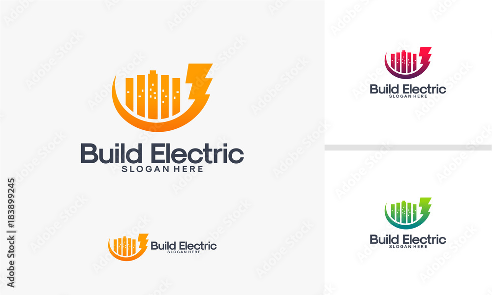 Build Electricity logo template, Electricity logo designs vector Stock ...