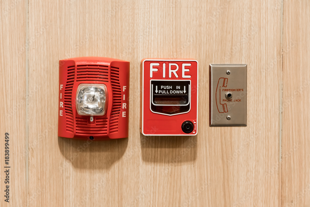 push in pull down switch in case of fire, phone jack outlet and fire ...