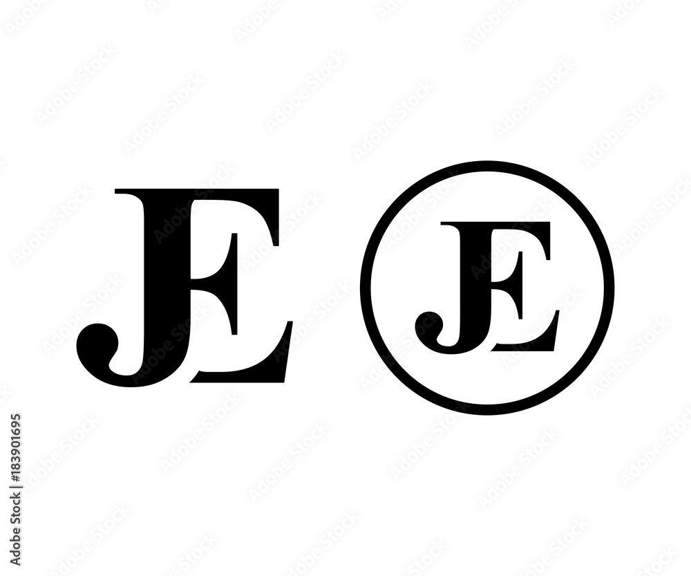 Initial Letter JE Monogram Circle Modern Logo Symbol Stock Vector ...