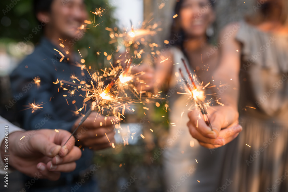 Burning sparklers Stock Photo | Adobe Stock