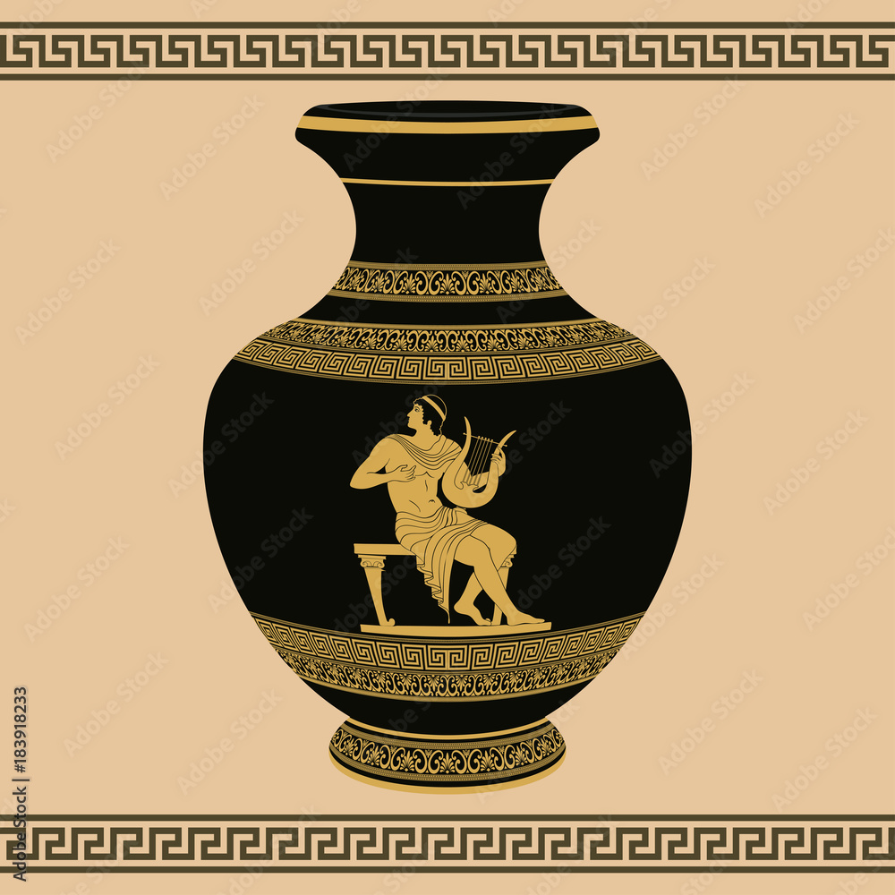 Vector Greek vase. Stock Vector | Adobe Stock