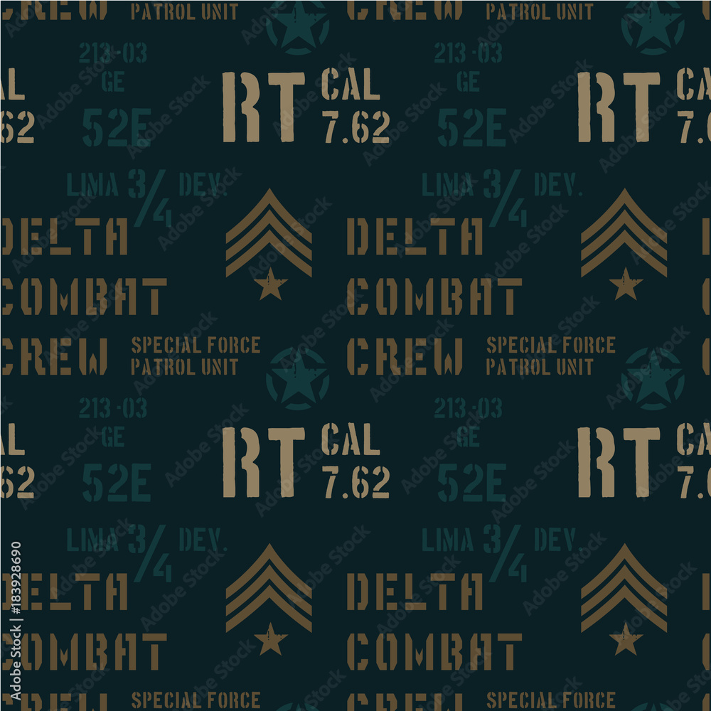 Poster Delta combat crew military pattern, realistic design for print ...