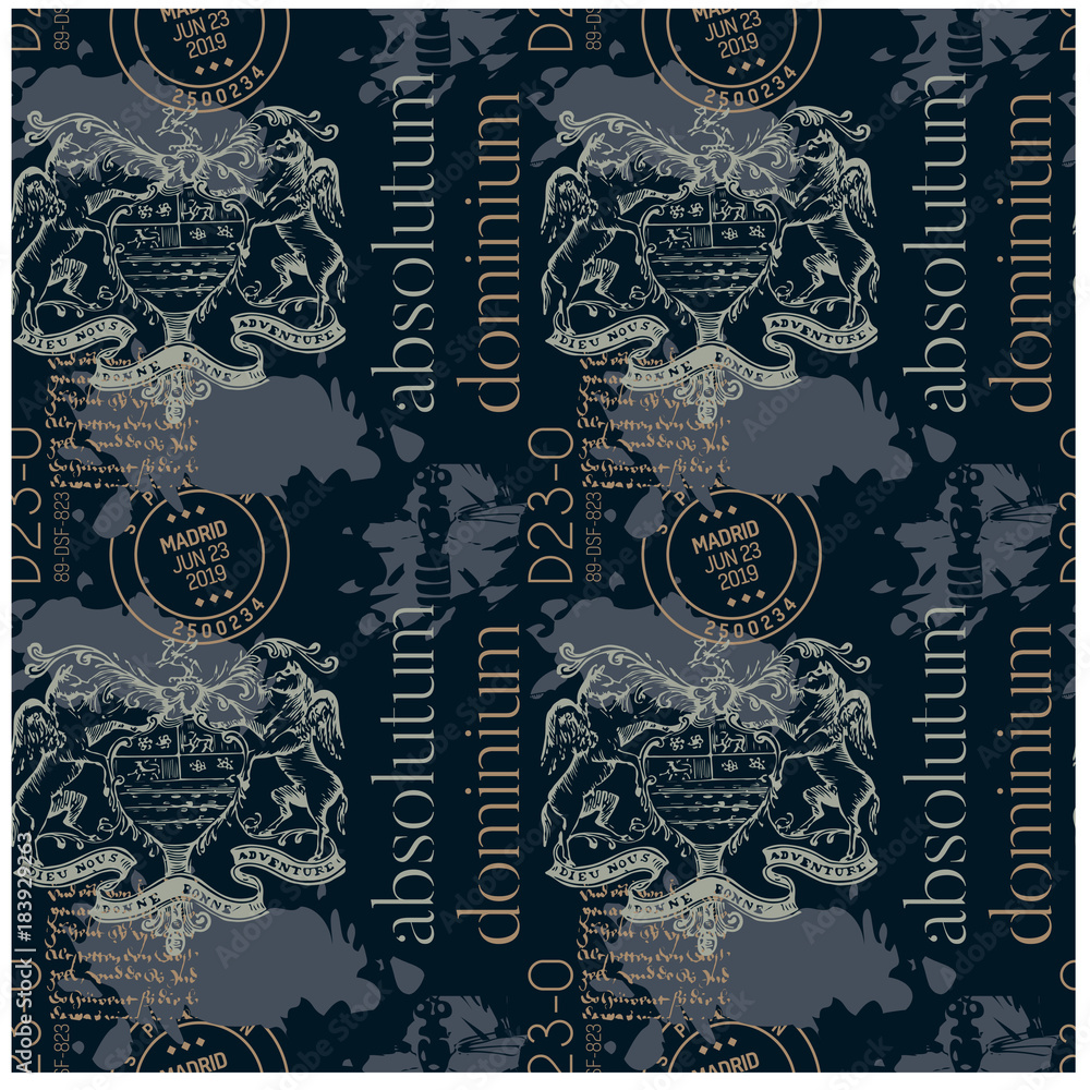 Absolutum dominium - absolute dominion in latin language. Vintage ...