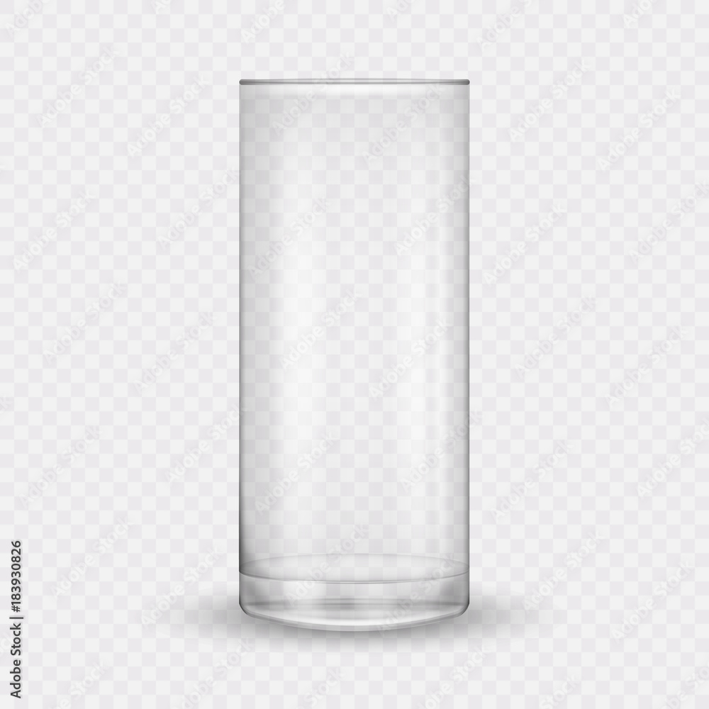 3D realistic glass cup isolated on transparent background. Vector ...