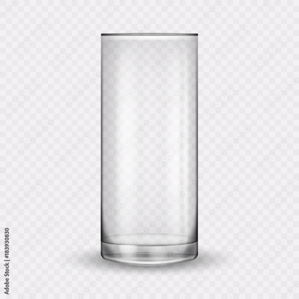 3D realistic glass cup isolated on transparent background. Vector ...