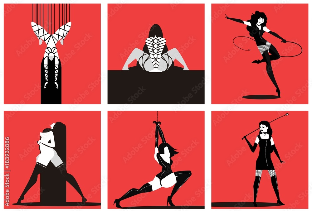 minimalist bdsm shibari bondage fetish females Stock Vector | Adobe Stock