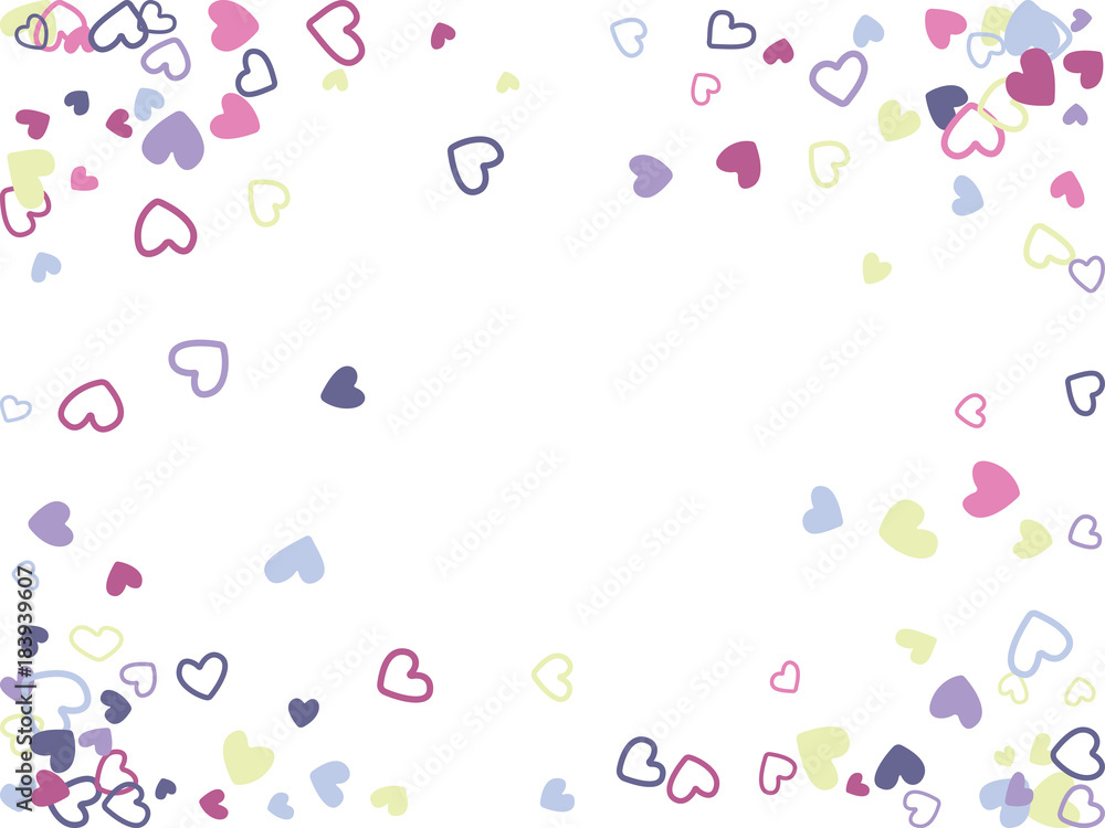 Doodle heart border vector pattern. Background frame illustration with ...