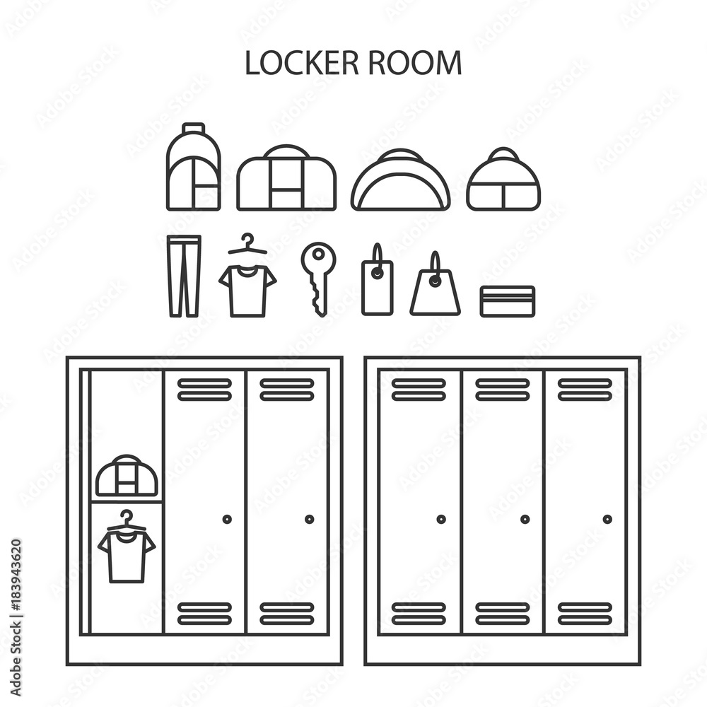 Locker icon set. Stock Vector | Adobe Stock