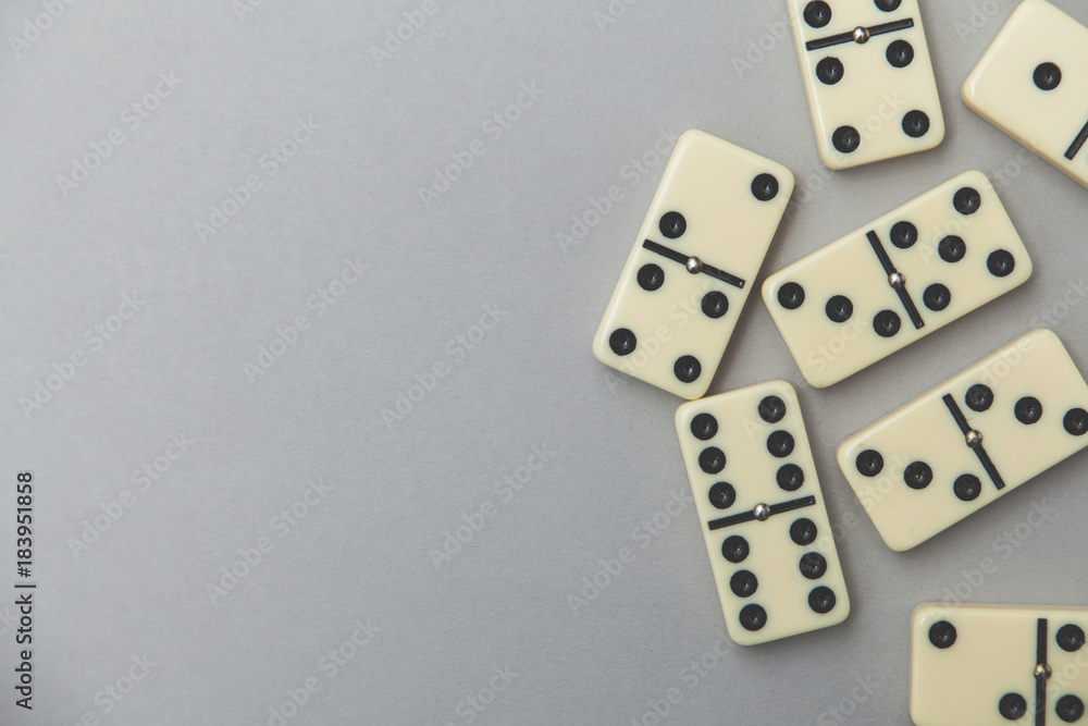 Domino background. Business strategy concept Stock Photo | Adobe Stock