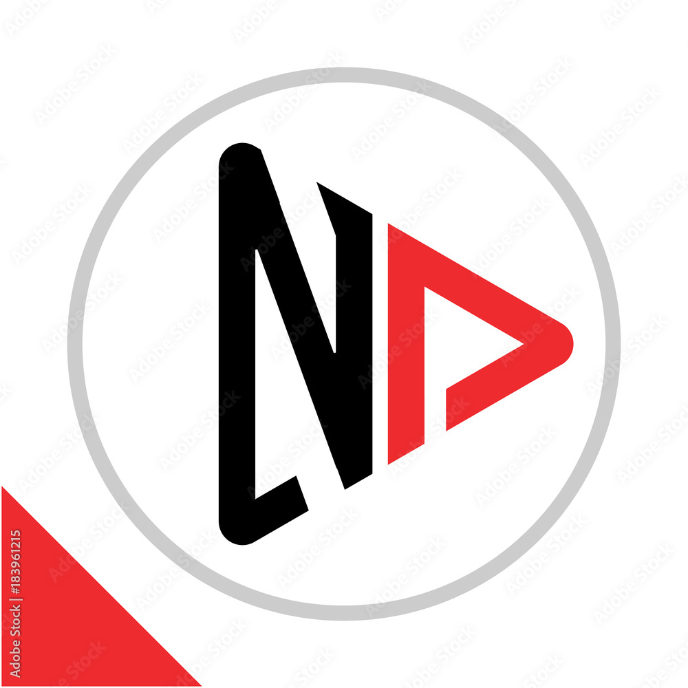 logo icon play button shape with combination of N & A initials Stock ...