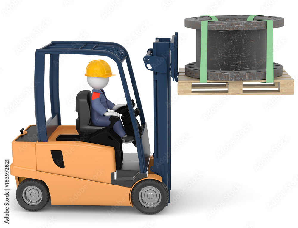 3d Männchen als staplerfahrer Stock Illustration | Adobe Stock