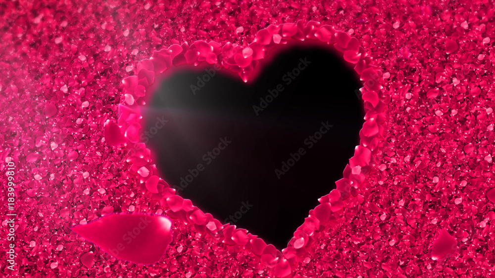 Falling Rose Petals Heart Overlay Stock Template | Adobe Stock
