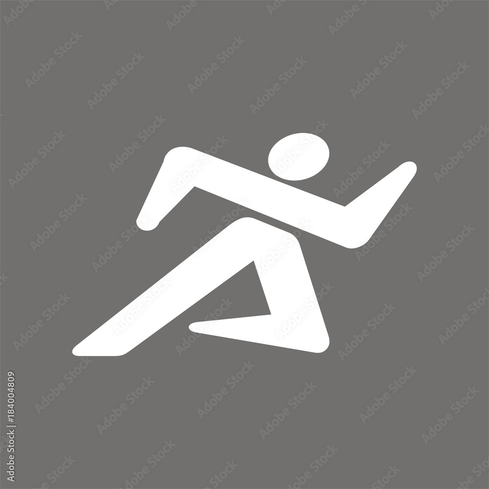 Running human stick figure logo initial design template vector ...