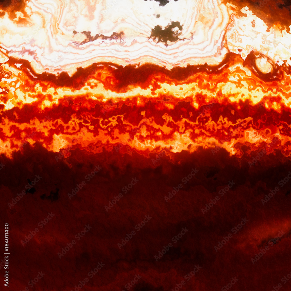 Lava flames layers, hot gases cross section, abstract background Stock ...