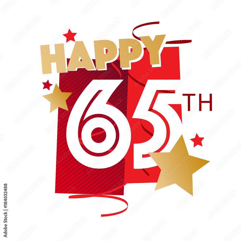 Happy 65th Birthday Stock Vector | Adobe Stock