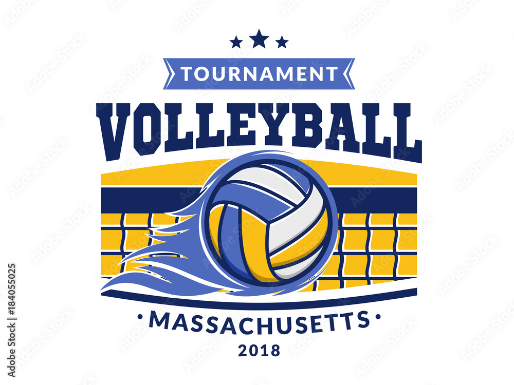Volleyball logo, emblem, icons, designs templates with volleyball ball ...