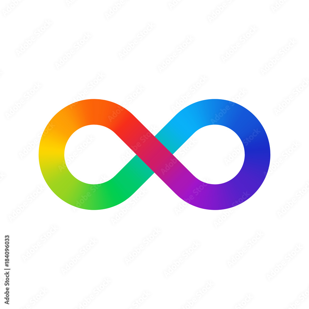 Infinity sign color spectrum. Rainbow gradient in the shape of the ...