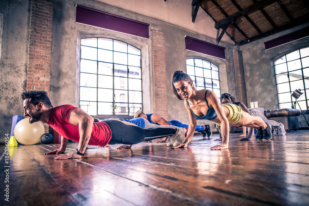 Athletes training in a gym Stock-Foto | Adobe Stock