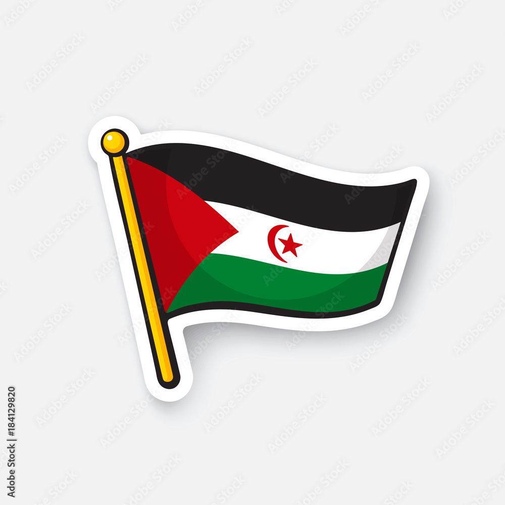 Vector illustration. Flag of the Sahrawi Arab Democratic Republic ...