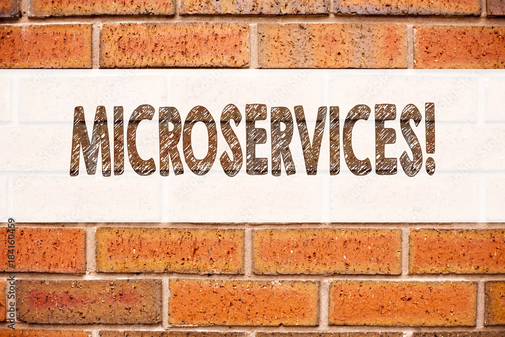 Conceptual announcement text caption inspiration showing Microservices ... Conceptual announcement text caption inspiration showing Microservices ...