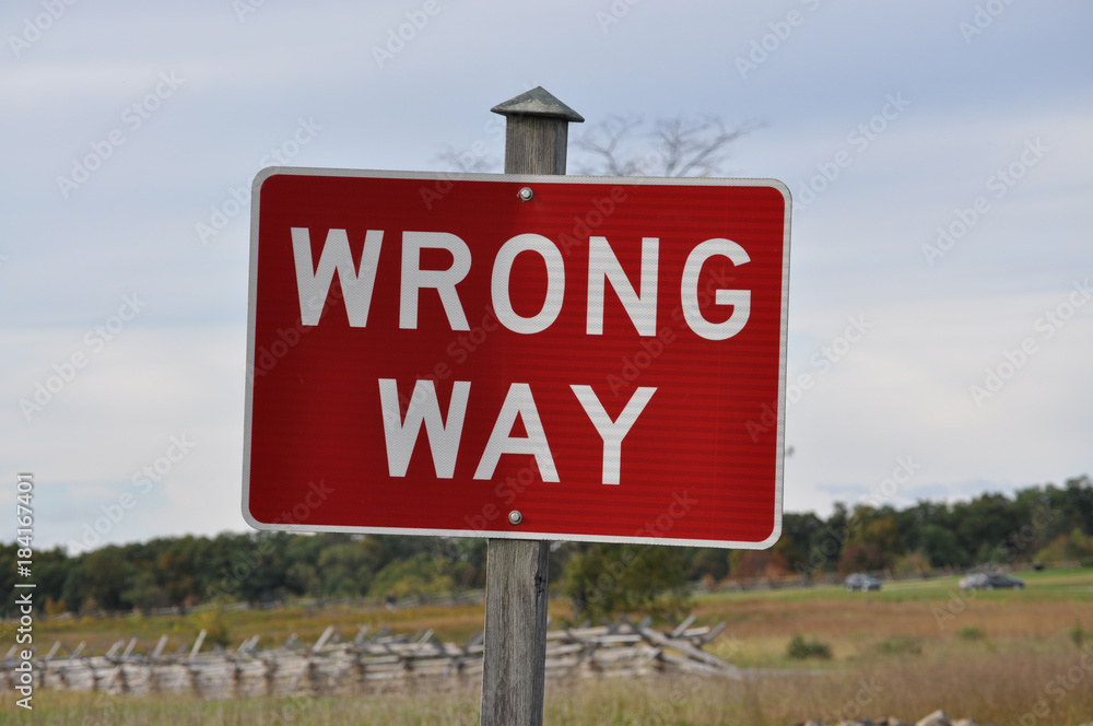 Wrong Way sign Stock Photo | Adobe Stock