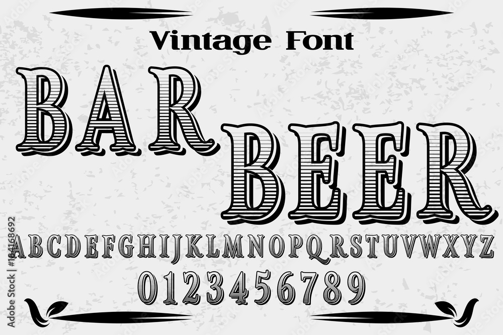 Font alphabet Script Typeface handcrafted handwritten vector label ...