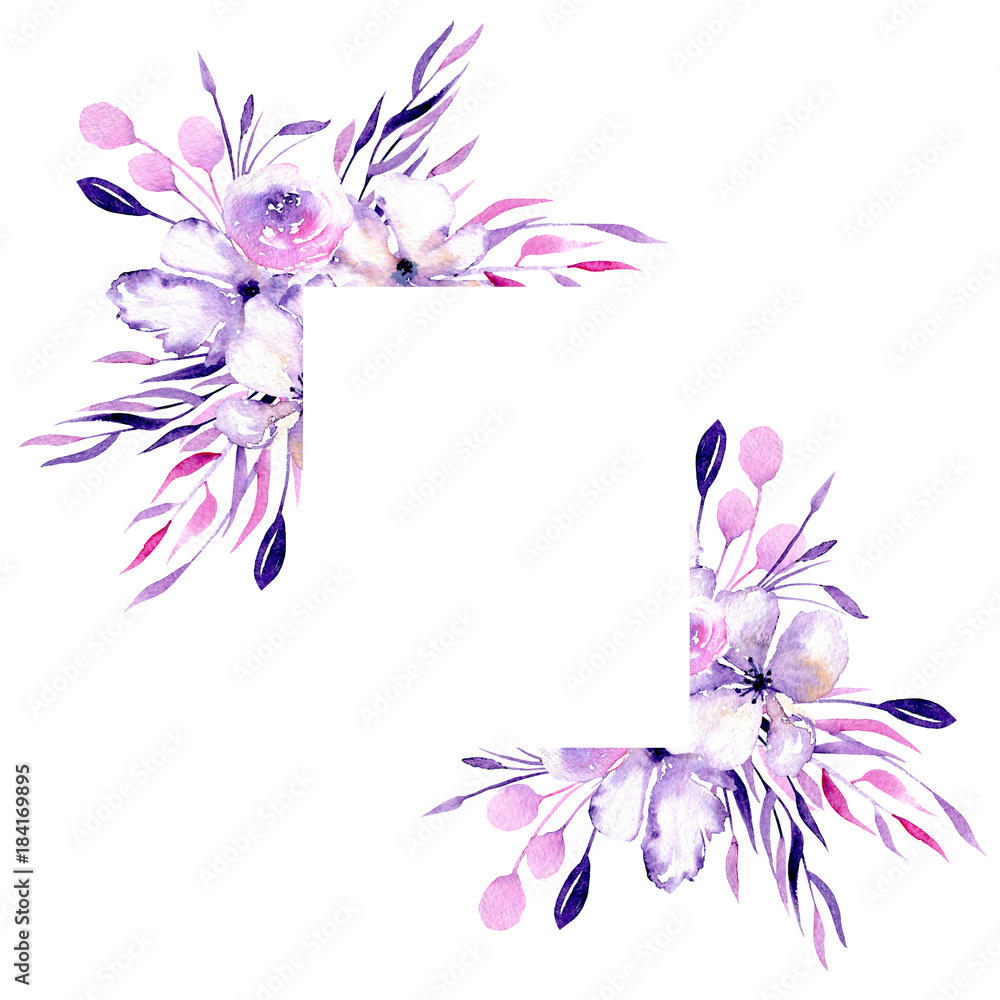 Flower Corner Border Purple