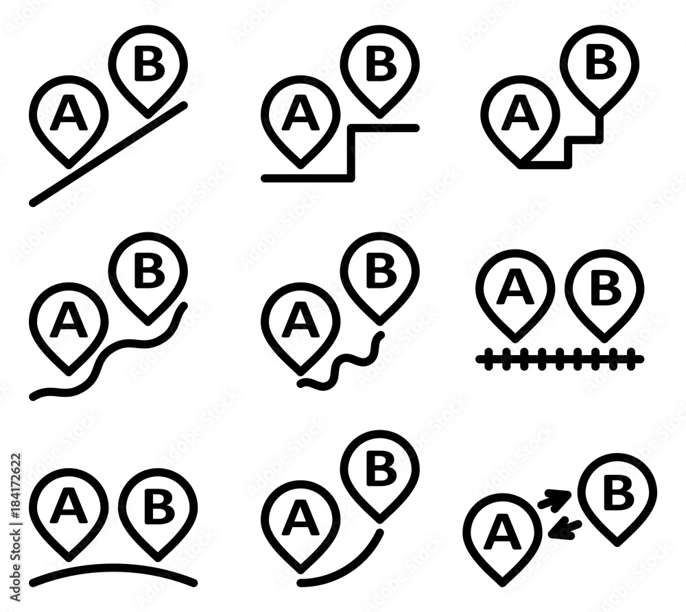 Location Pin Icons For Travel Icon Set. Vector Illustration Of ...