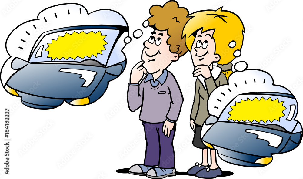 Cartoon Vector illustration of a family there thinking about how their ...