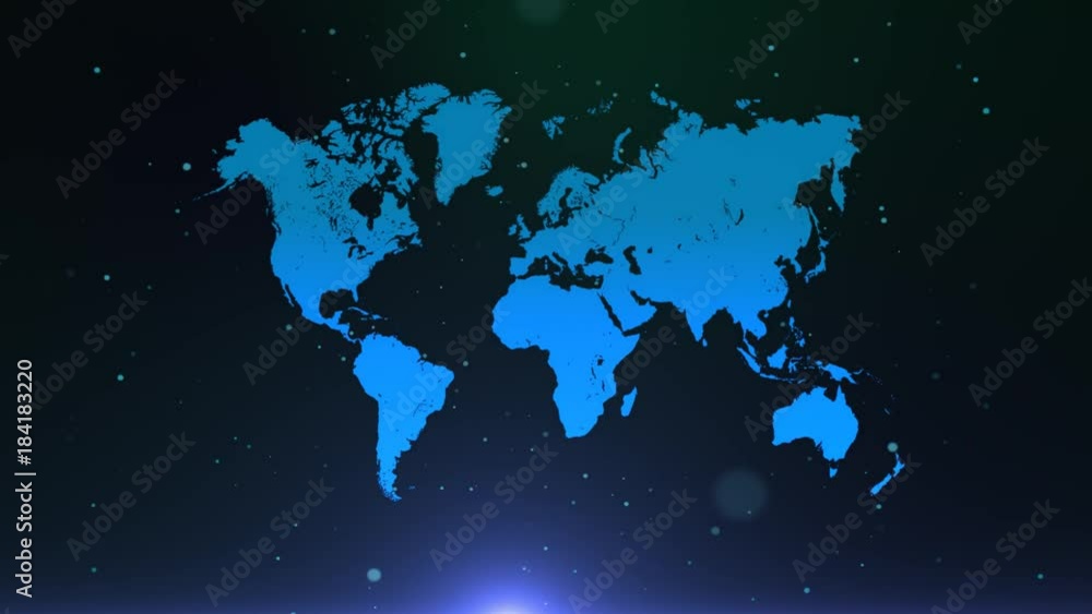 Map of the world. World map of particles Stock Video | Adobe Stock