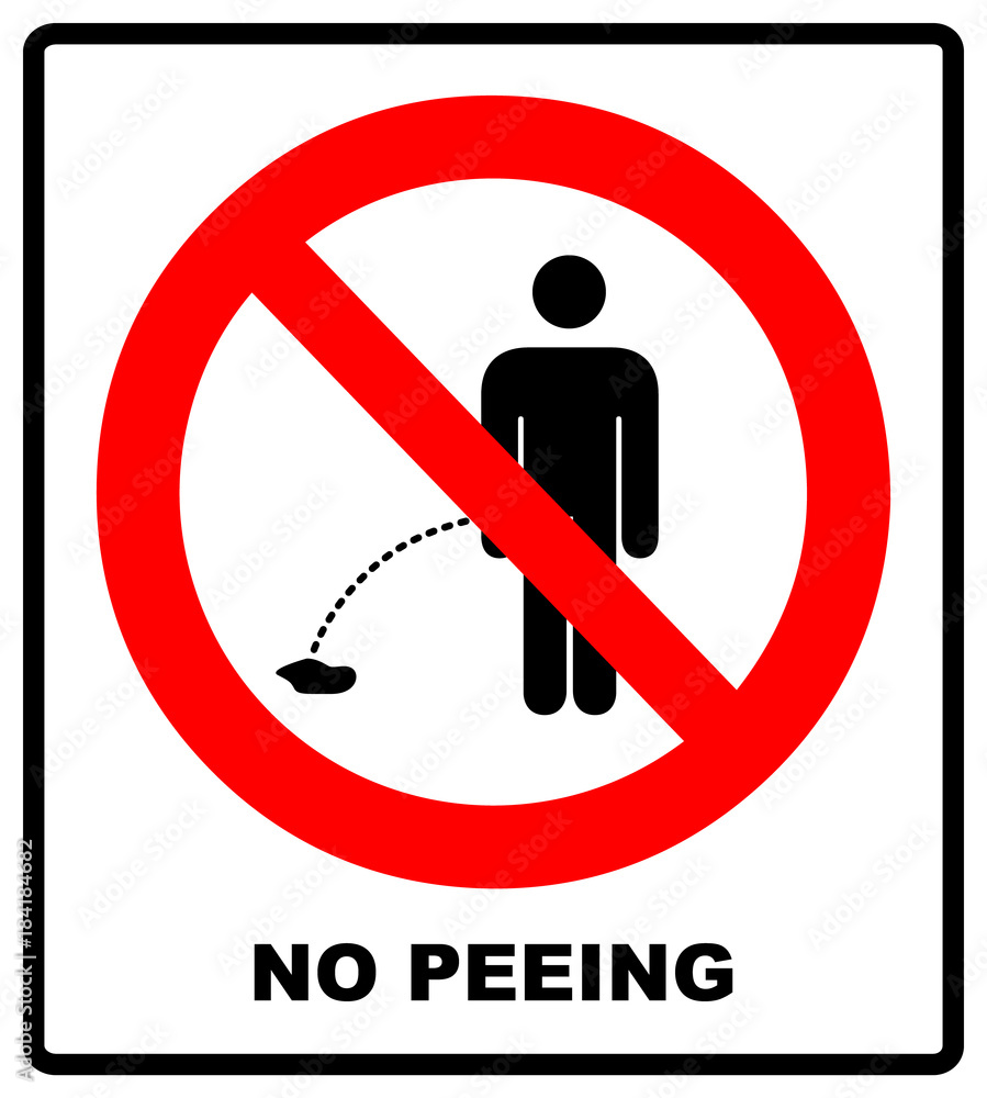 No peeing vector sign illustration isolated on white background. No ...