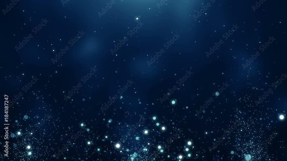 Blue particles dust abstract light motion titles cinematic background ...