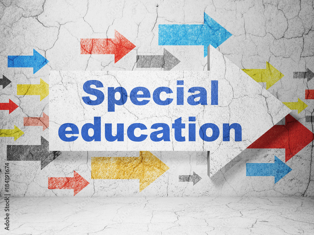 Learning concept: arrow with Special Education on grunge textured ...
