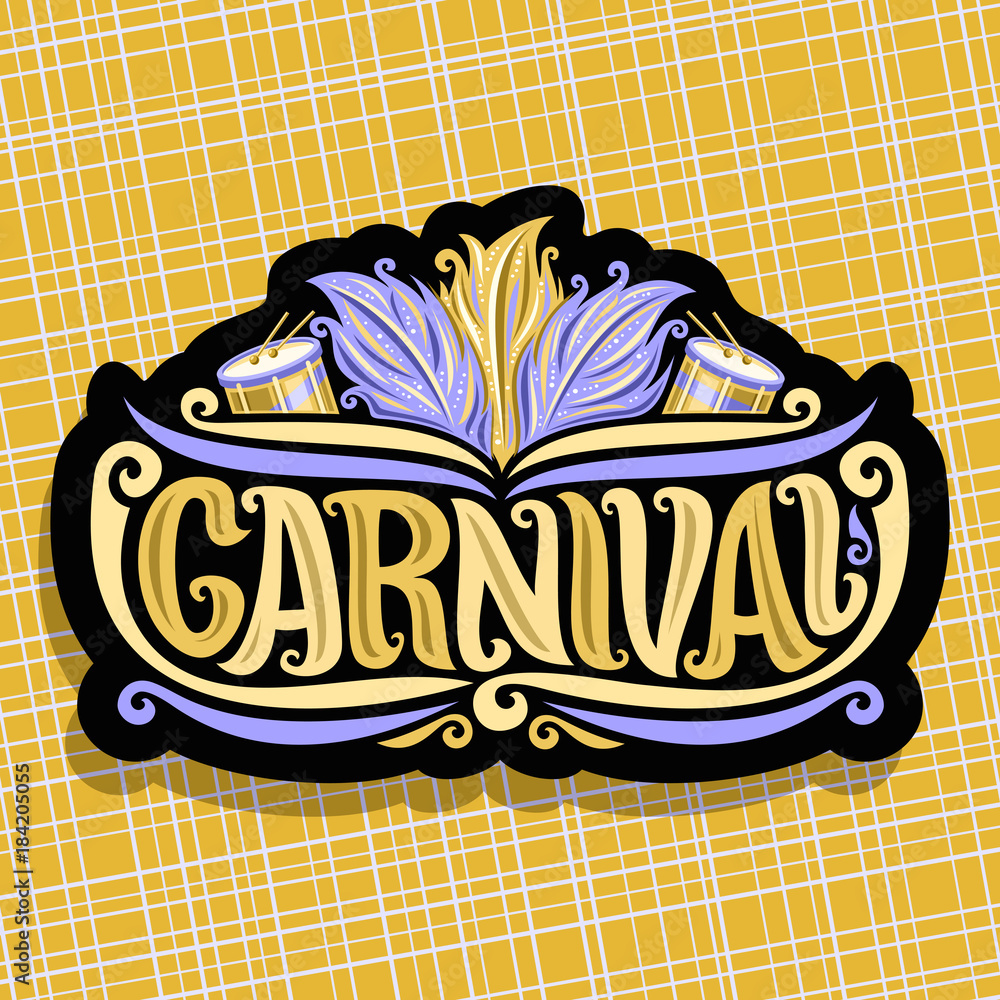 Vector logo for Carnival, poster with brazilian feather headdress ...