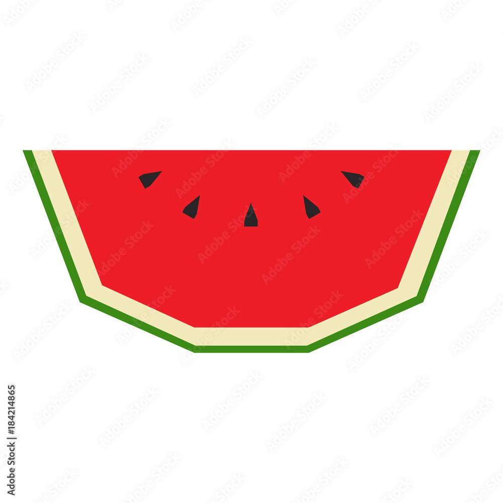 Cartoon Watermelon Isolated On White Background Stock Vector | Adobe Stock
