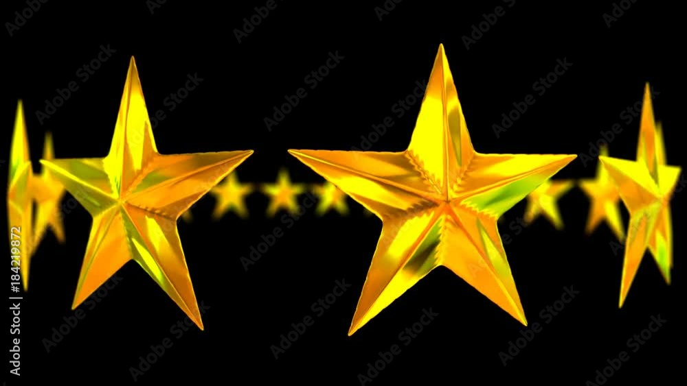 Video „Animated rotating circle of shinning gold stars against black ...