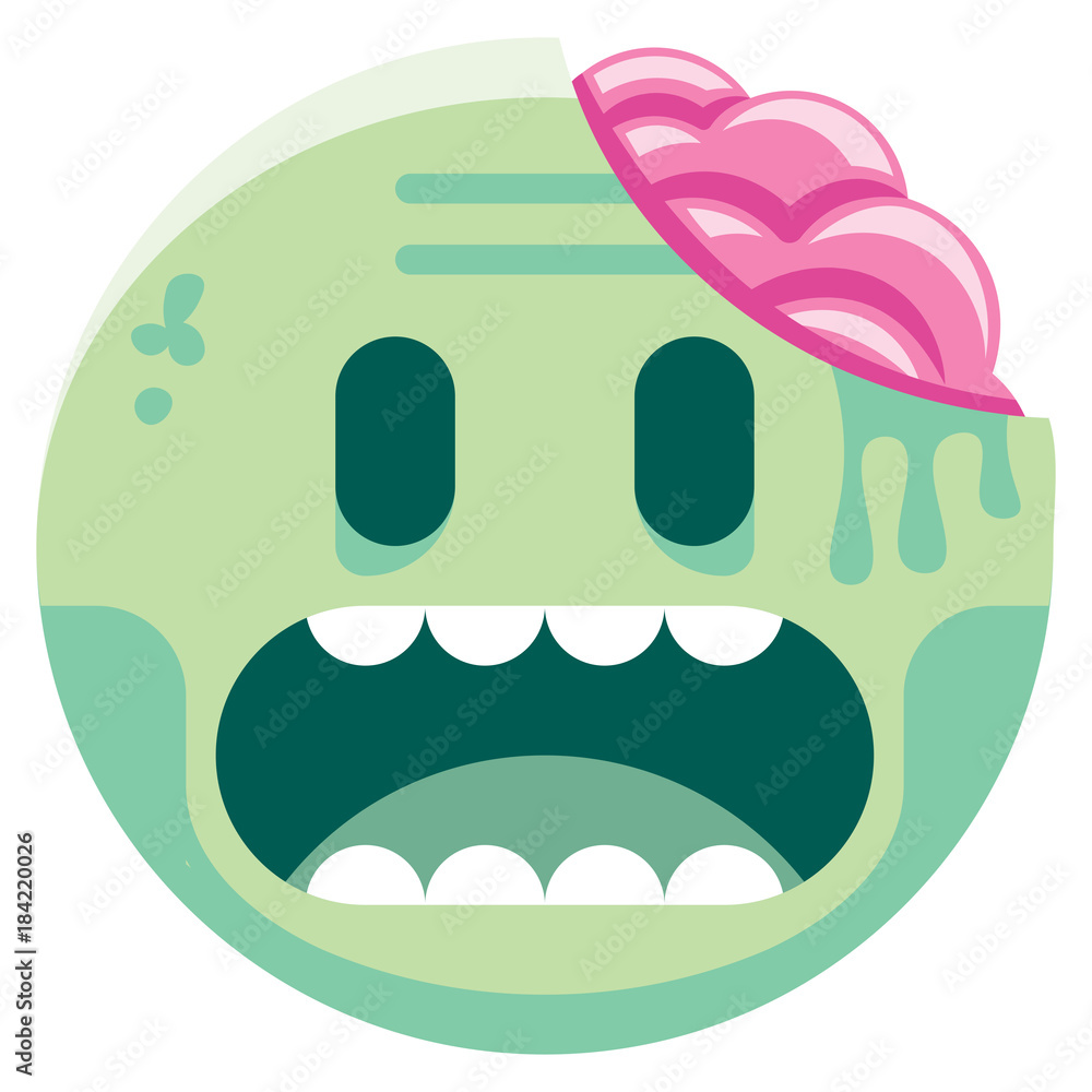 Cartoon Zombie Emoji Isolated On White Background Stock Vector | Adobe ...