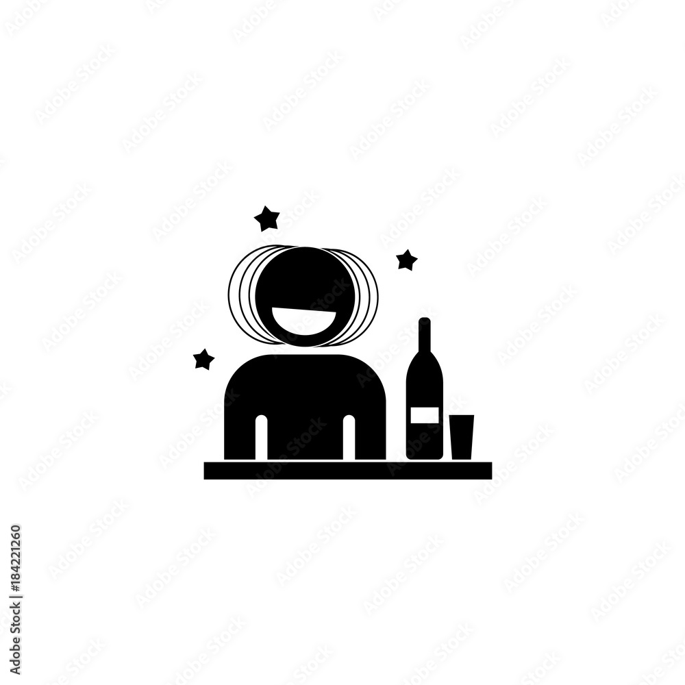 Drunk Man Icon. Night club icon. Element of human silhouette icon ...
