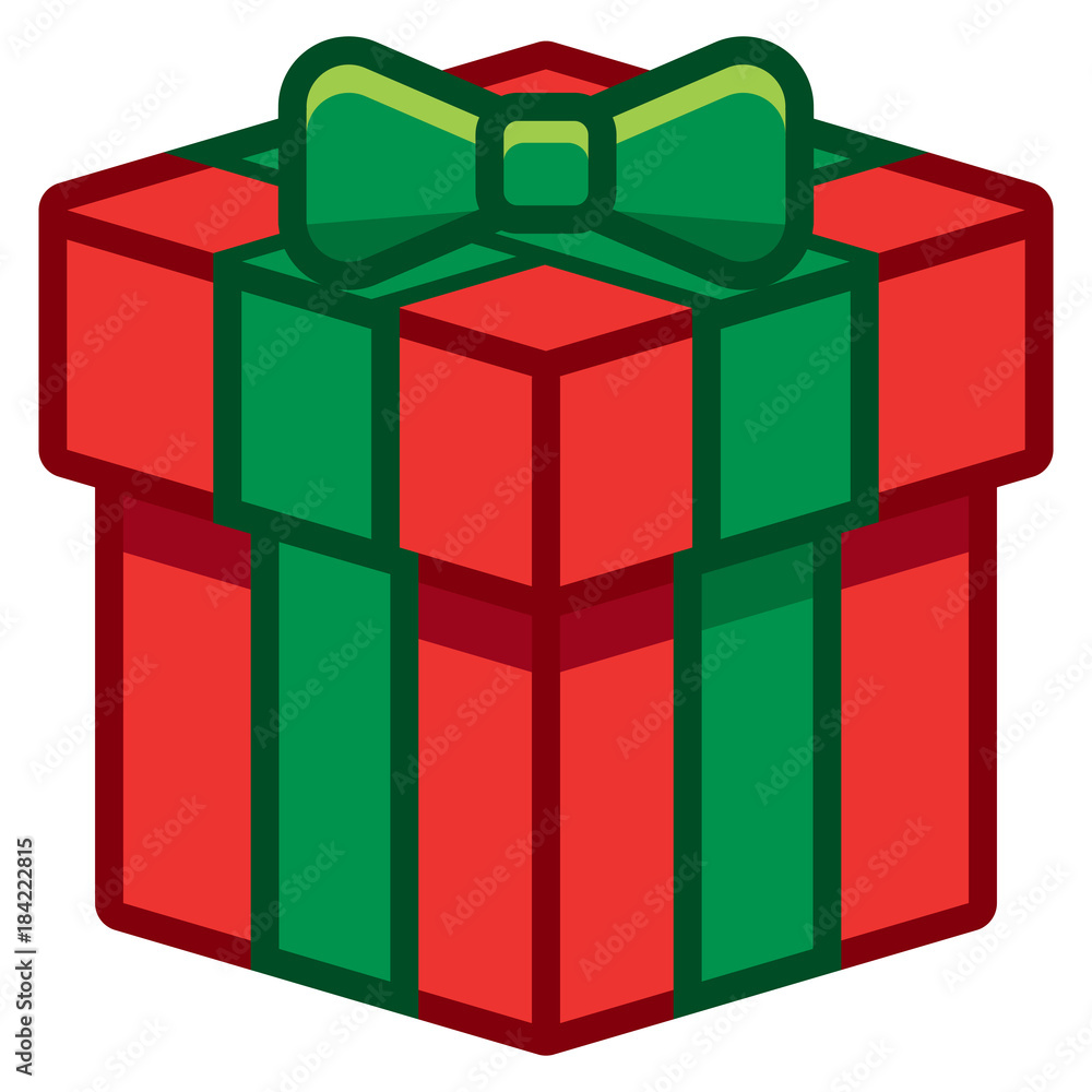 Cartoon Gift Box Isolated On White Background Stock Vector | Adobe Stock