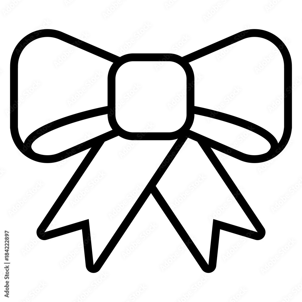 Cartoon Bow Isolated On White Background Stock Vector | Adobe Stock
