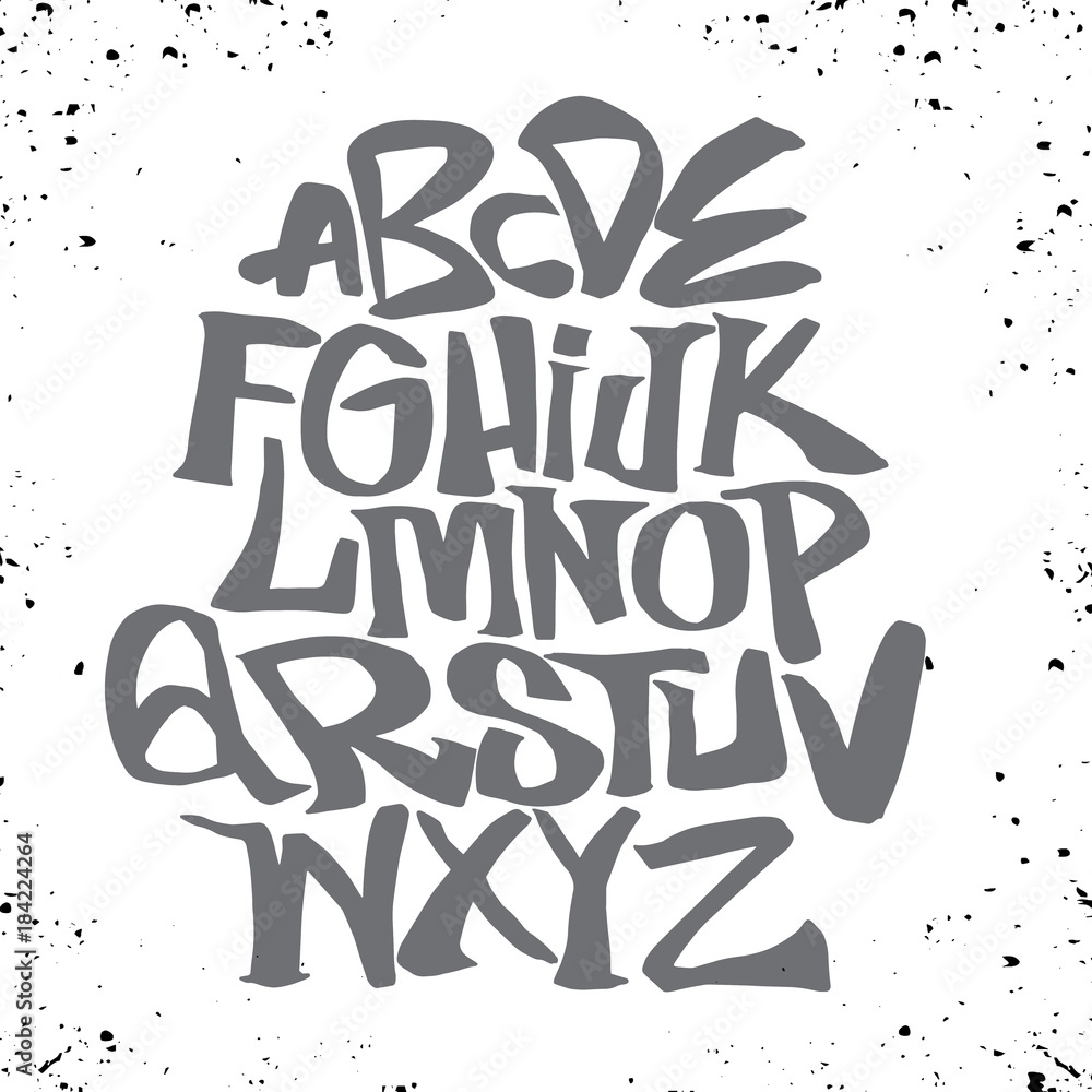 Hand lettering sketch font. Vector alphabet Stock Vector | Adobe Stock