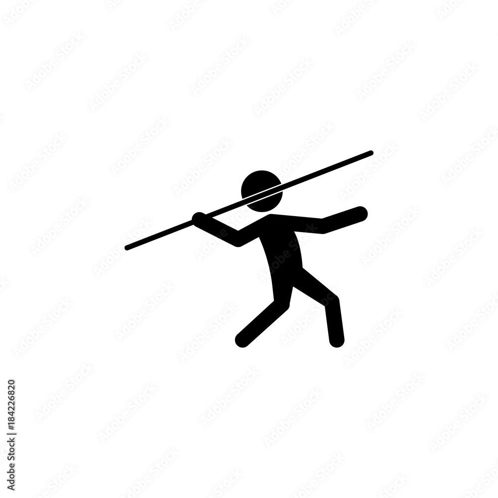 Javelin throw icon. Silhouette of an athlete icon. Sportsman element ...