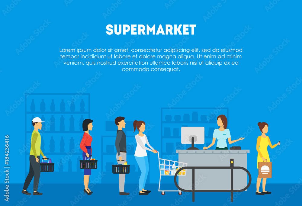 Cartoon Store Counter Desk Banner Card Poster. Vector Stock Vector ...